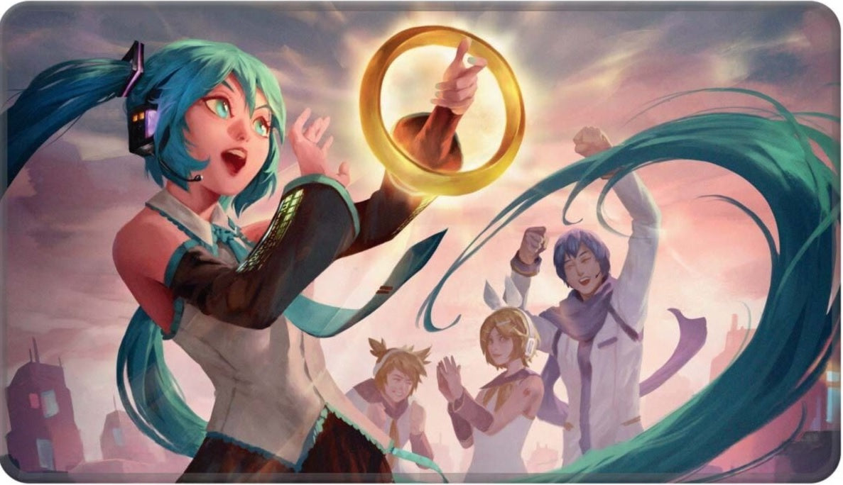Hatsune Miku Stitched Edge Playmat Summer Sol Ring MtG