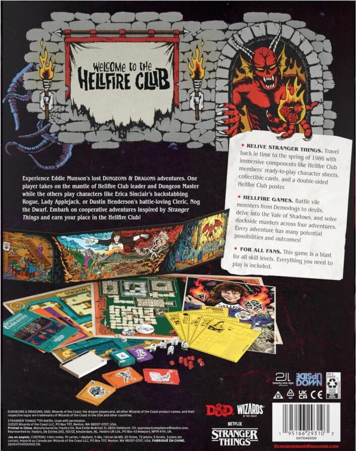 D&D Dungeons & Dragons Stranger Things Welcome to the Hellfire Club